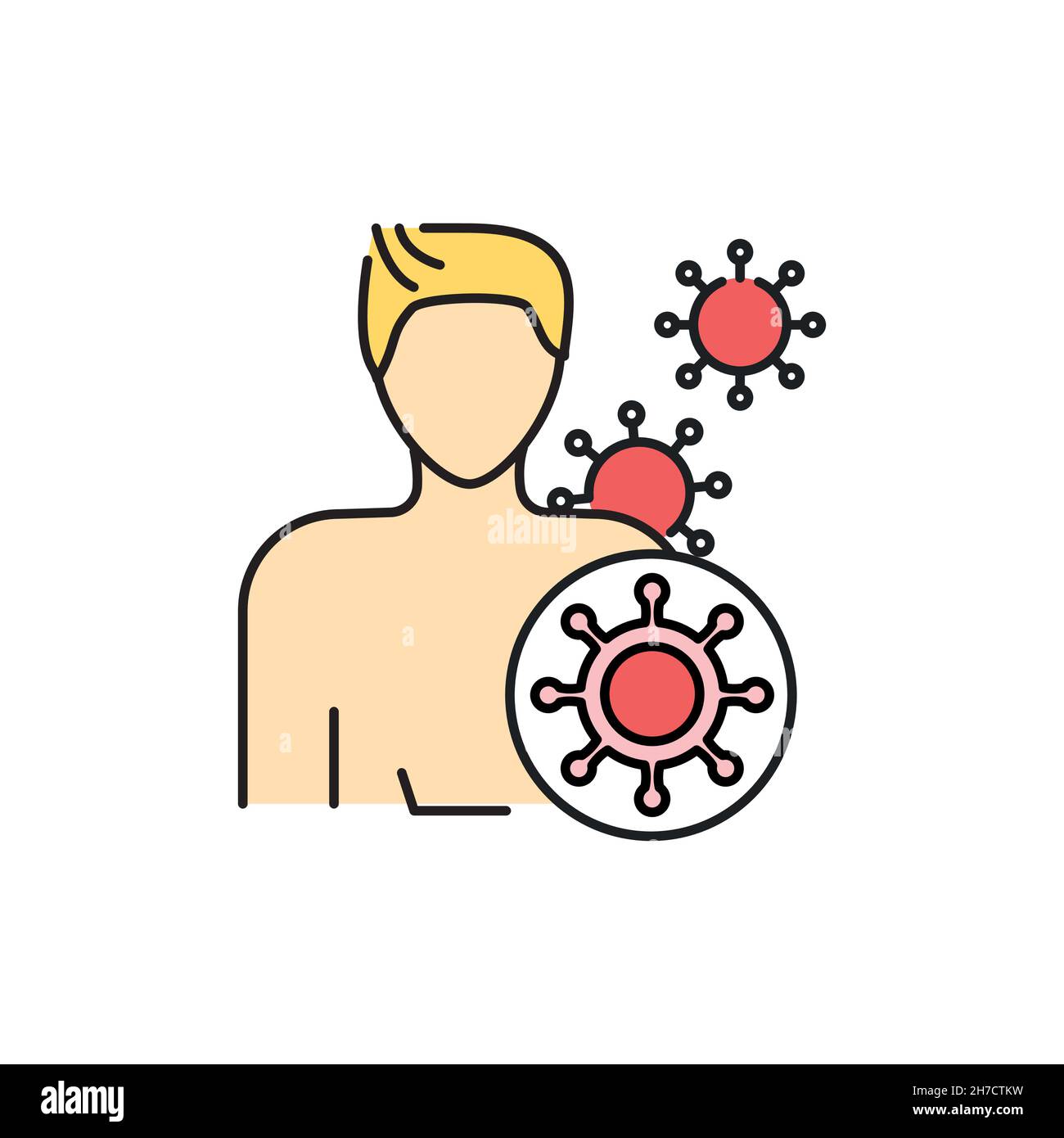 Autoimmune disease color line icon. Human diseases Stock Vector Image ...