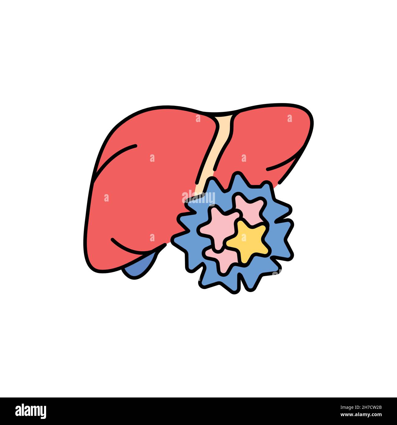 Hepatitis B color line icon. Human diseases Stock Vector Image & Art ...