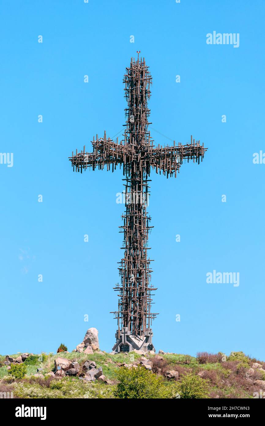 A large Christian cross consisting of many similar small crosses in the ...