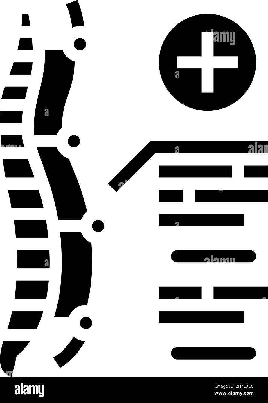 spine stabilization and reconstruction glyph icon vector illustration ...