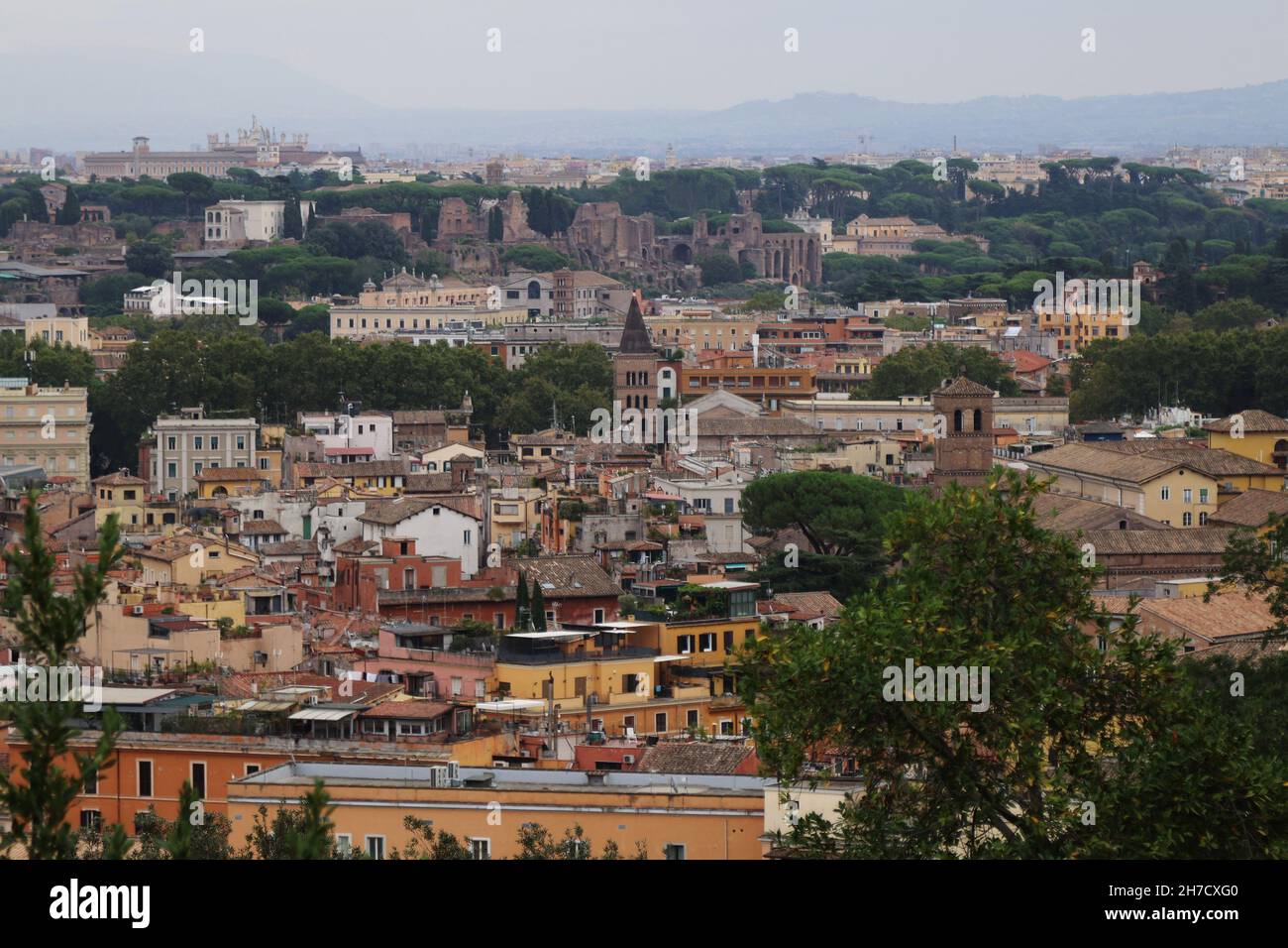 View of Rome from the Janiculum Hill, Italy Stock Photo - Alamy