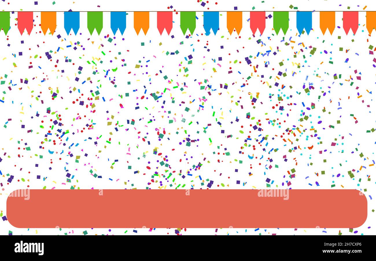 Holiday flags with confetti banner template Stock Photo - Alamy