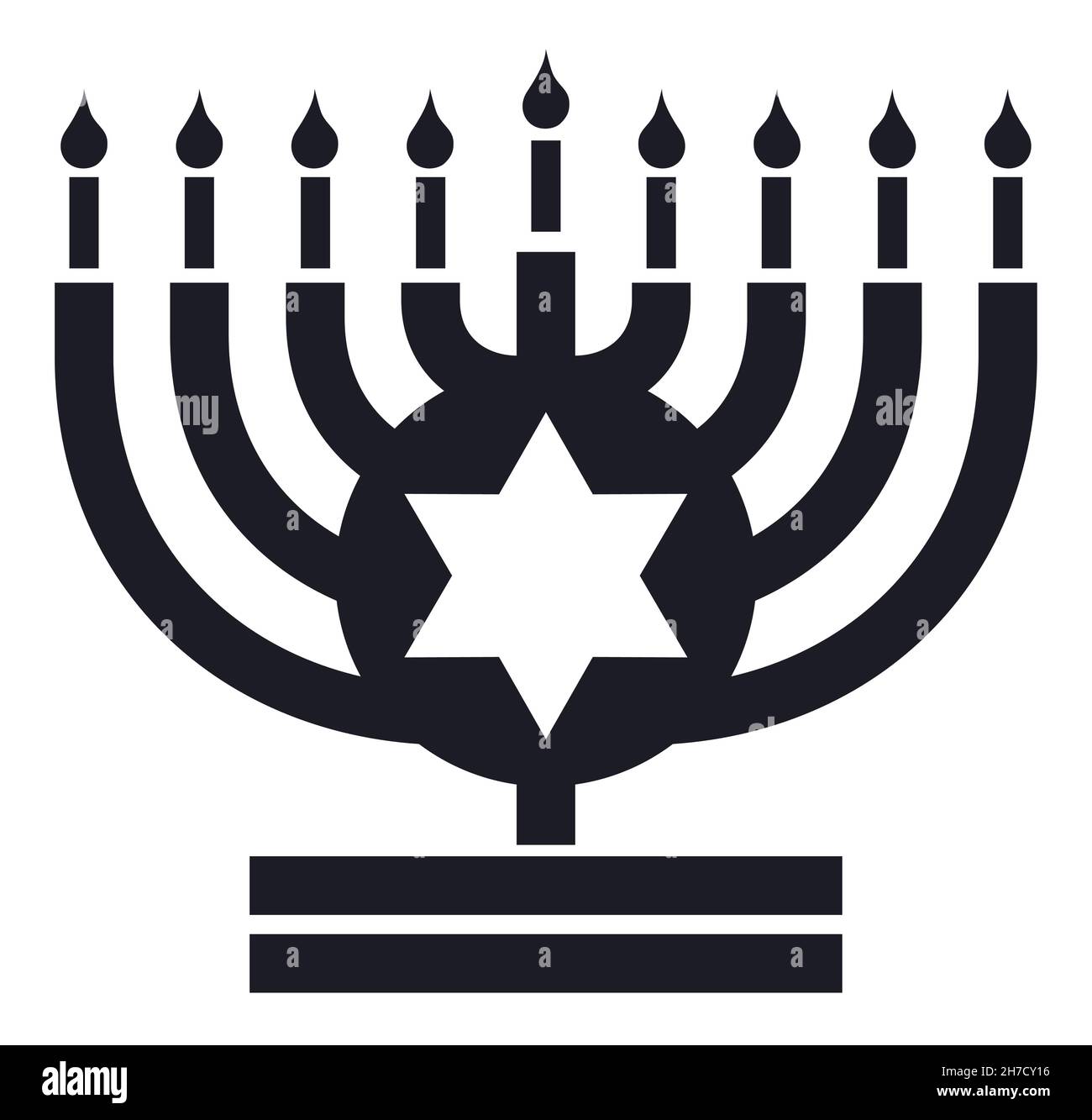 Menorah With Candles And Star Of David