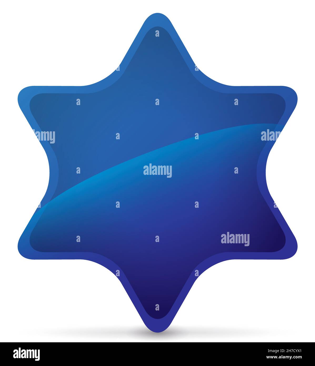 Isolated blue star shape of six points -like the Star of David- with ...