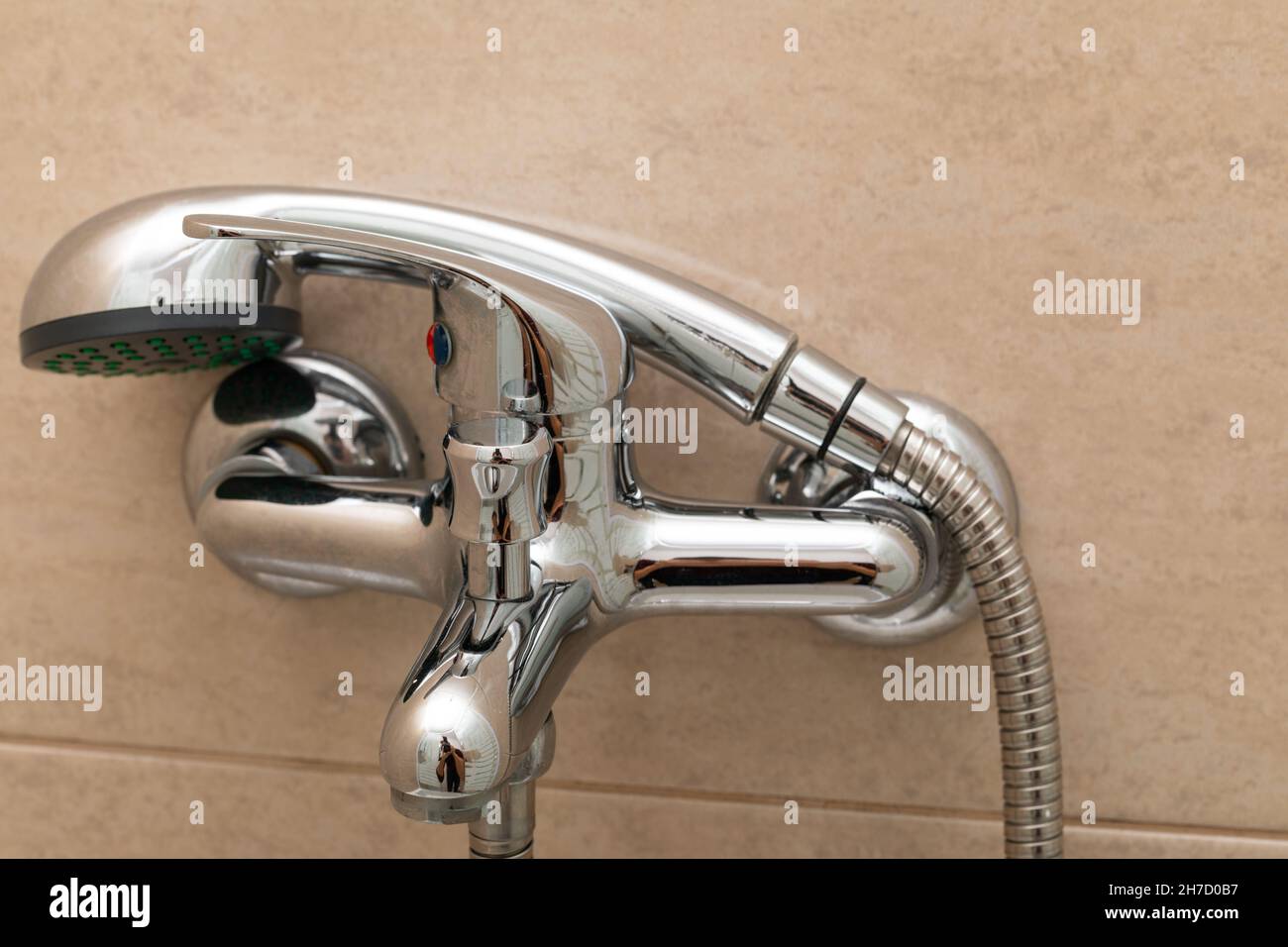 Picture of a shiny chrome water tap Stock Photo - Alamy