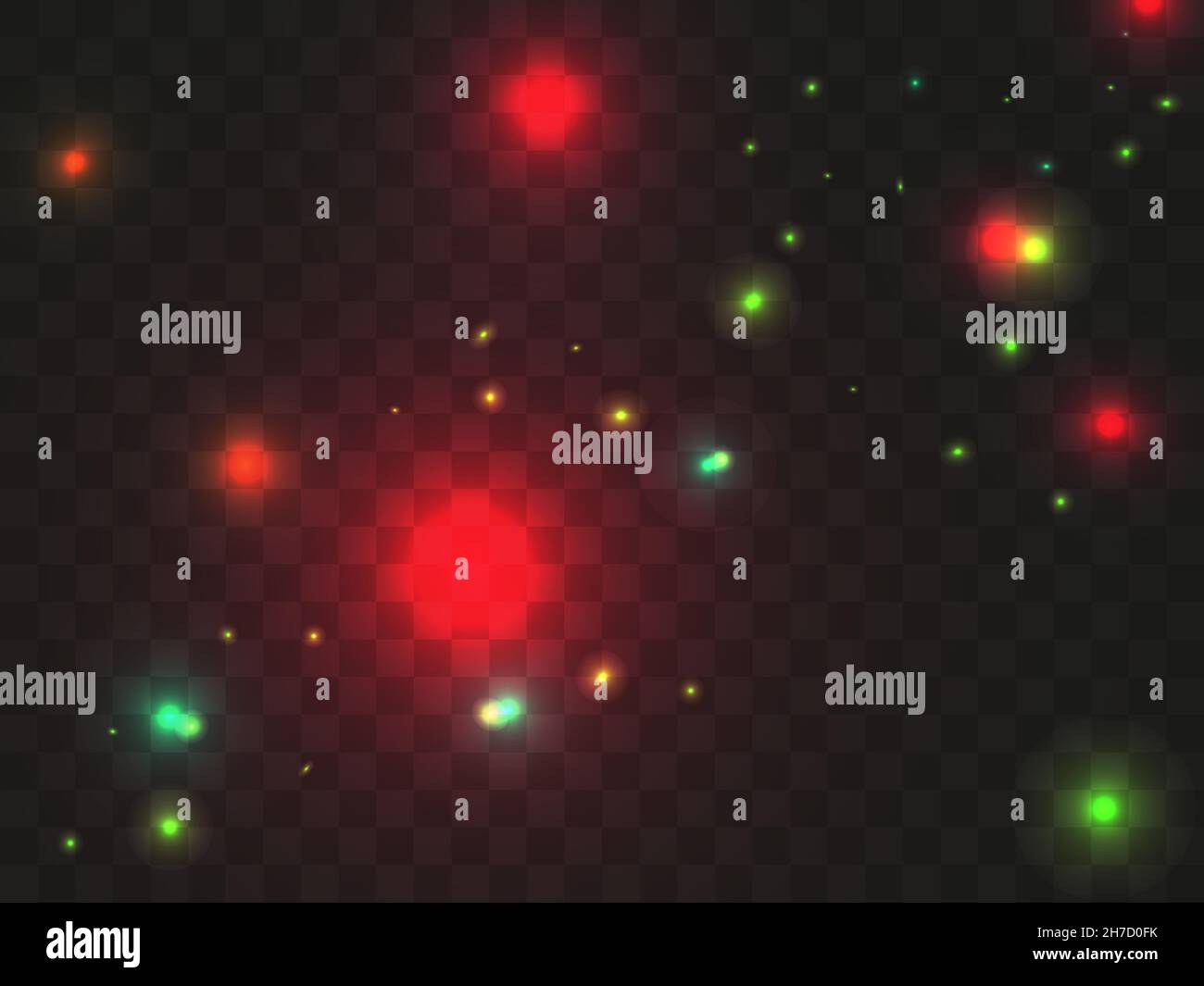Glowing light on a transparent background. Glowing particles, magic ...