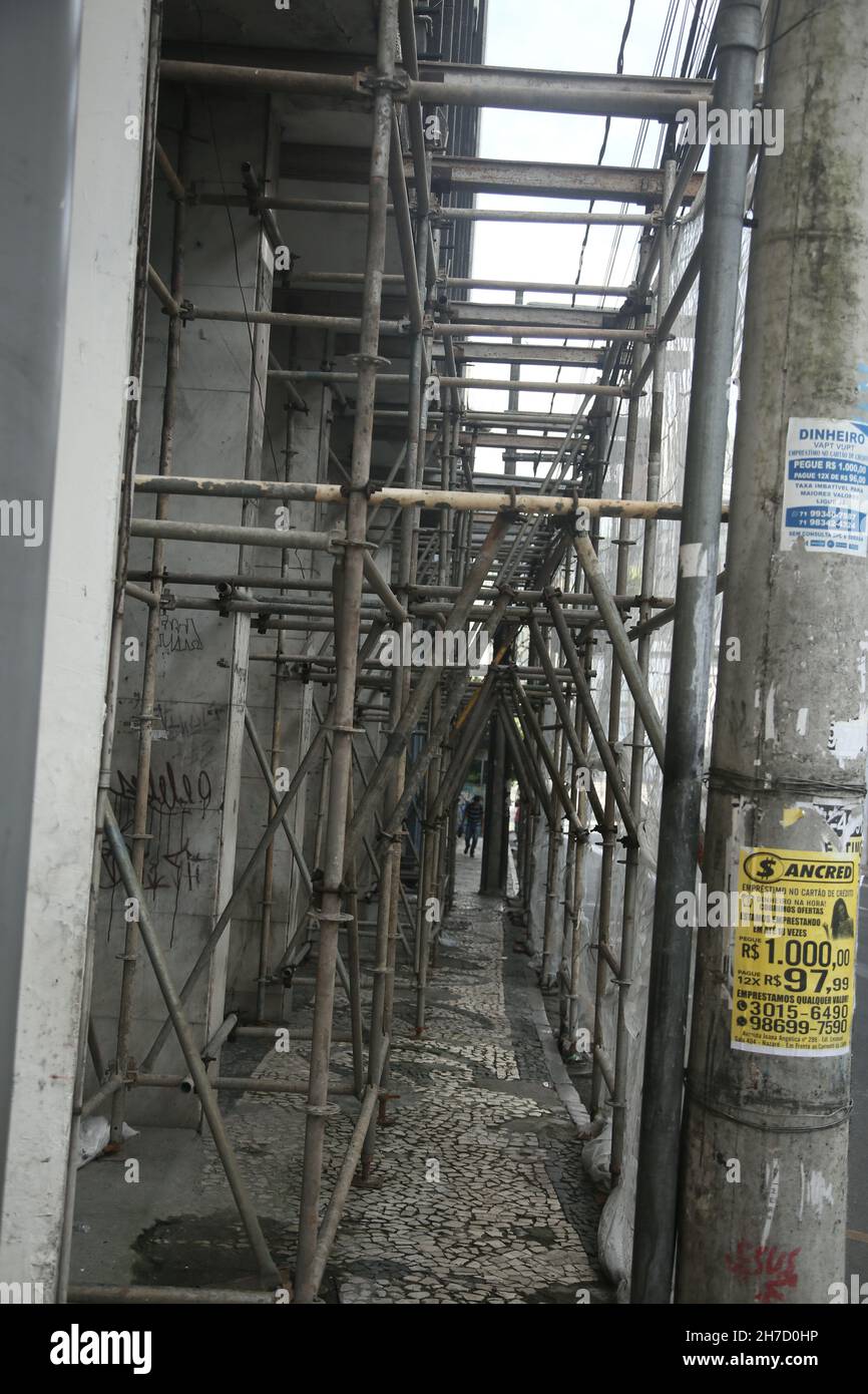 salvador, bahia, brazil - november 20, 2021: scaffolding structure ...