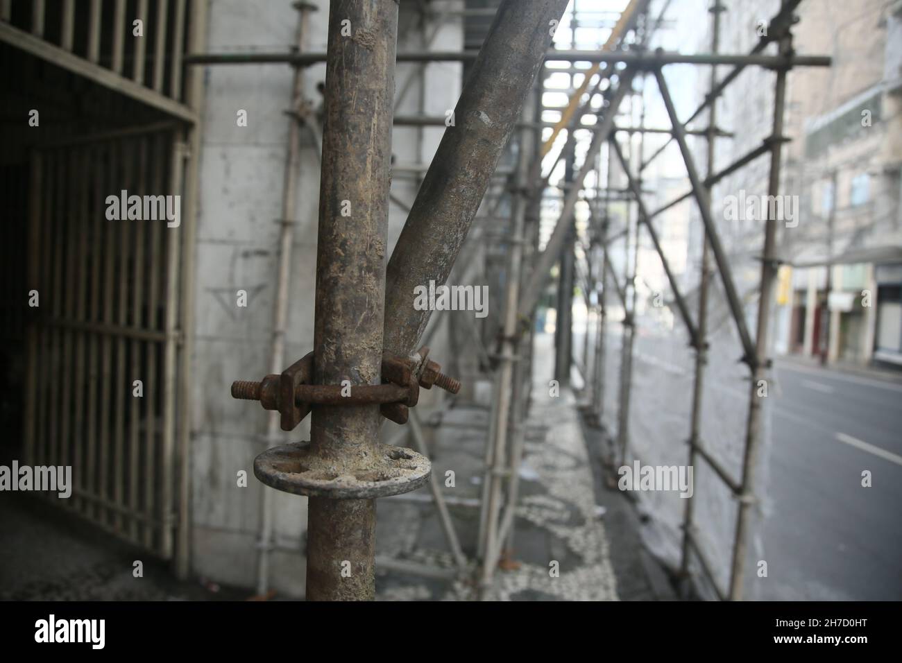 salvador, bahia, brazil - november 20, 2021: scaffolding structure ...