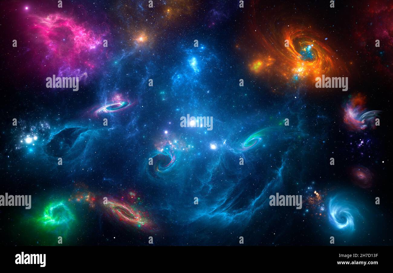 Galaxies In Space And Planets