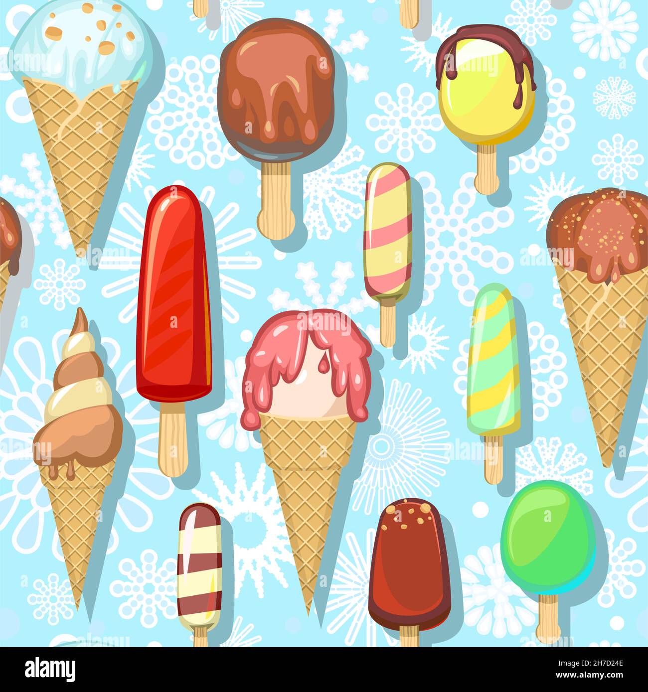 Ice cream pattern seamless. Background illustration. Wallpaper print ...