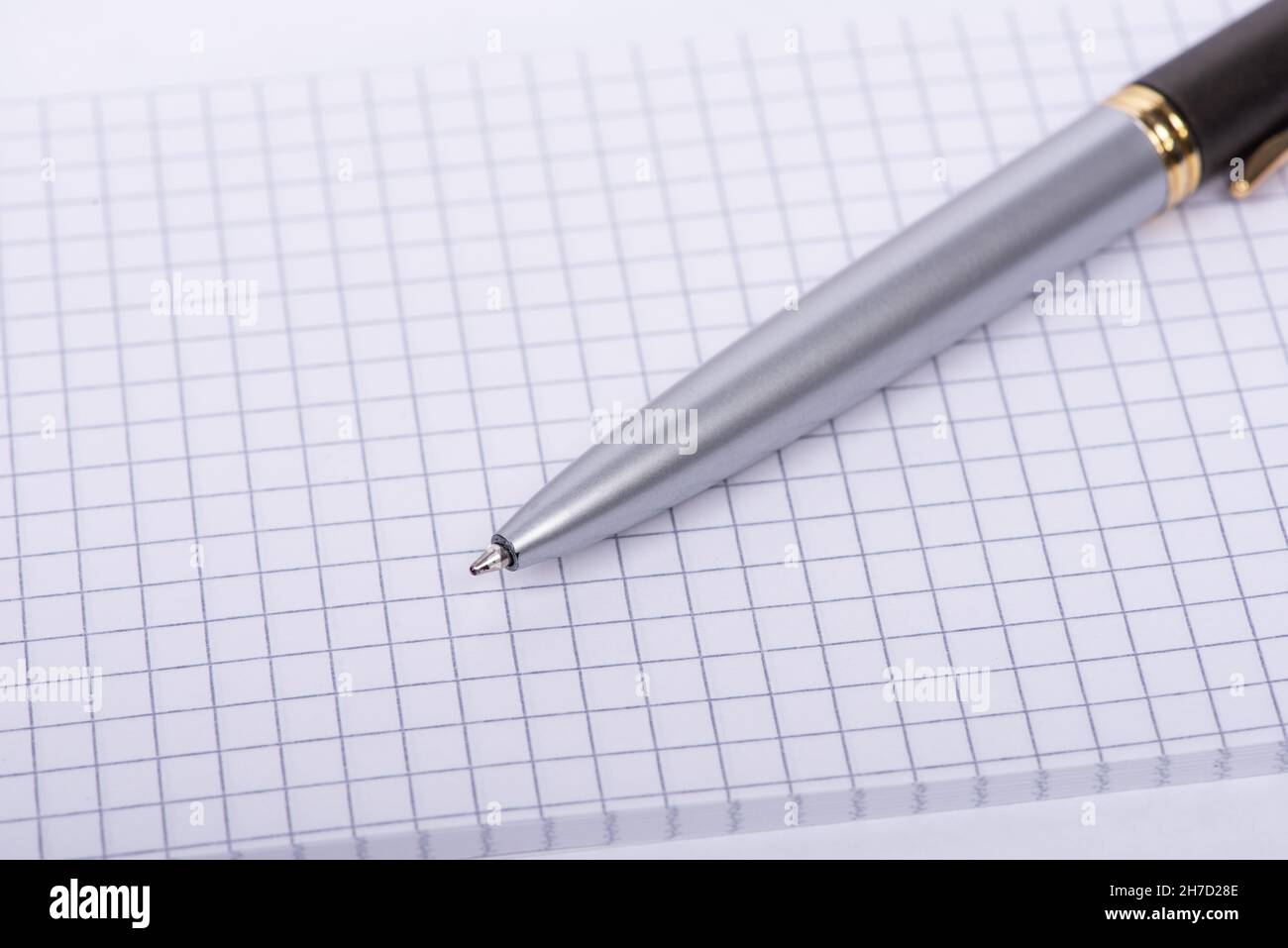 Pen and notebook on white background Stock Photo - Alamy