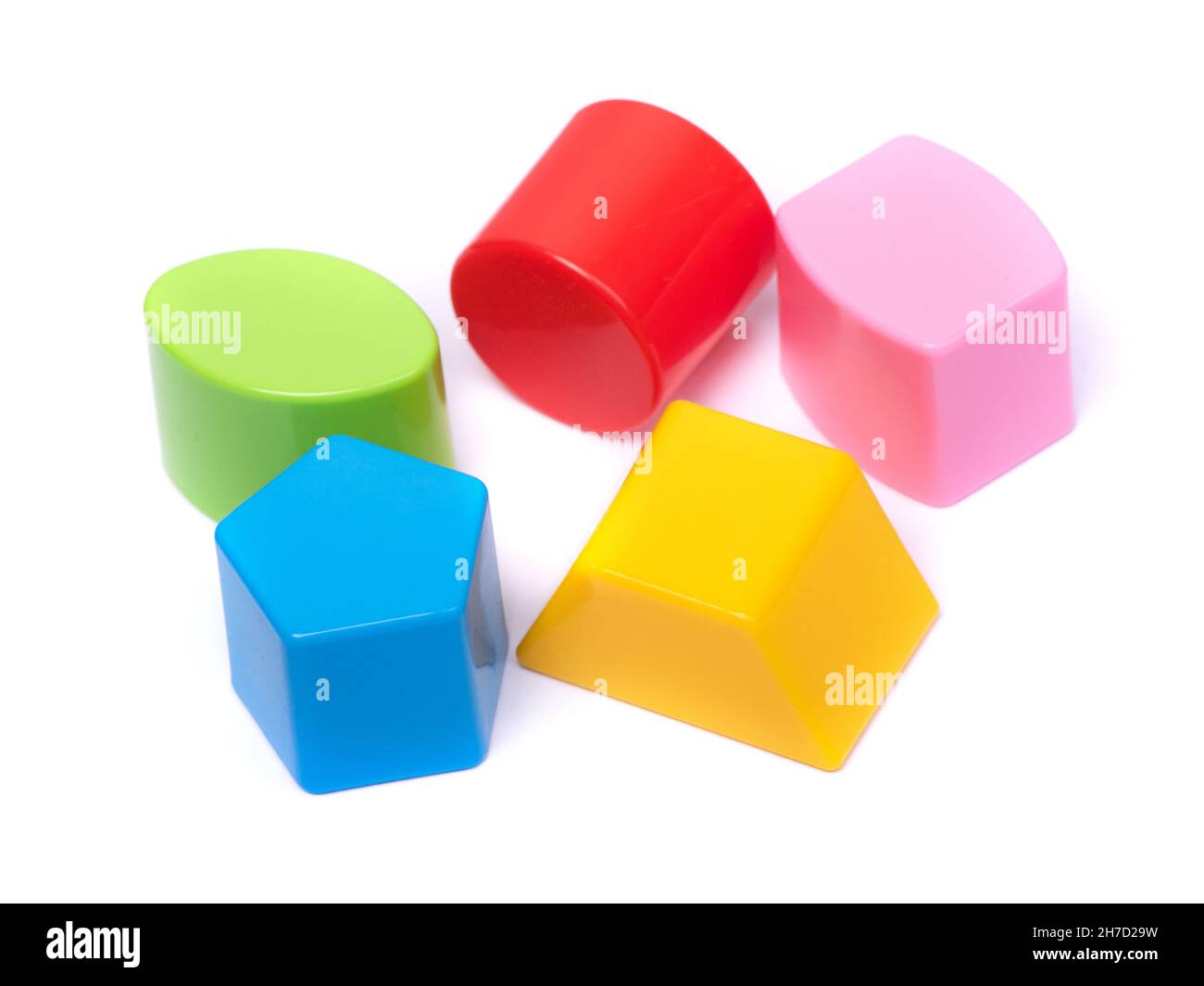 Group of plastic multi-colored figures - children's toys isolated on ...