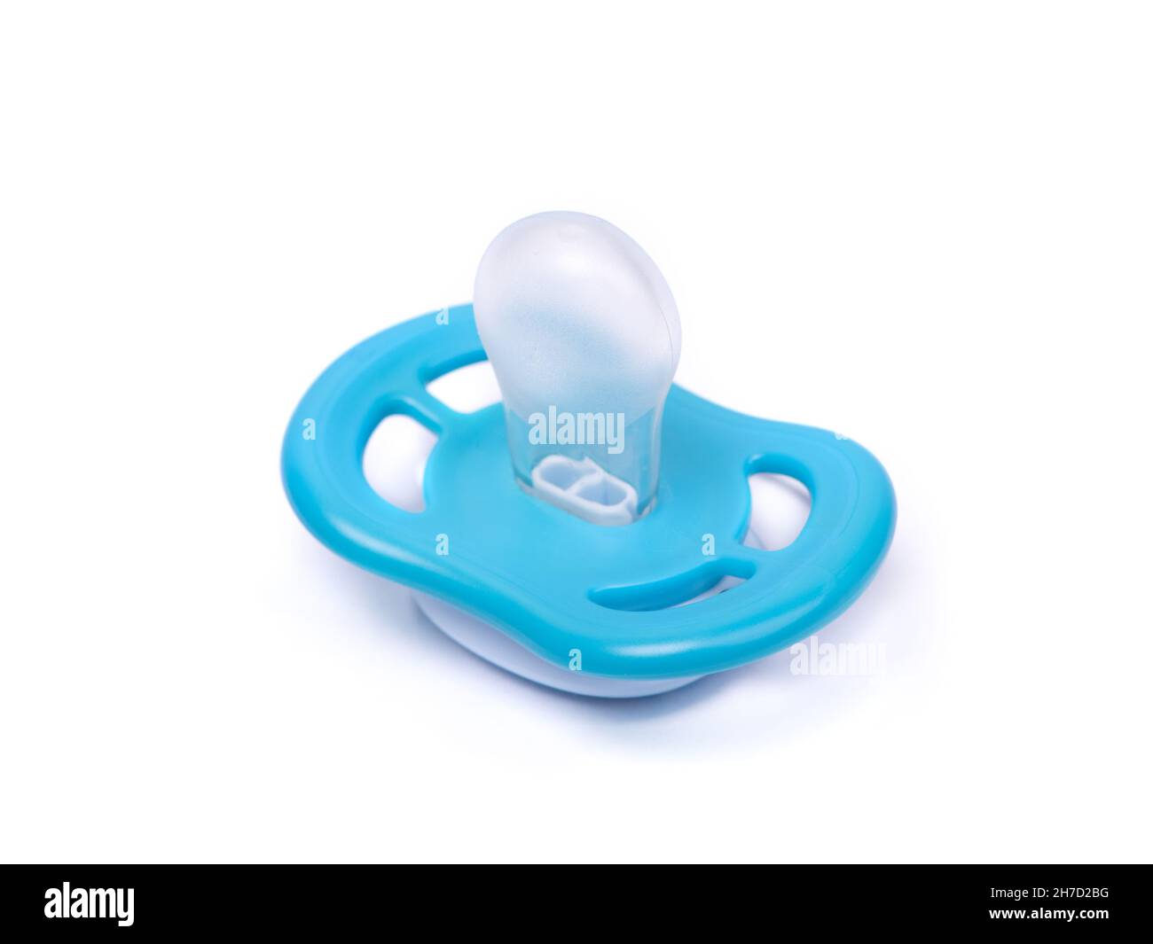 New blue baby pacifier isolated on white background Stock Photo - Alamy