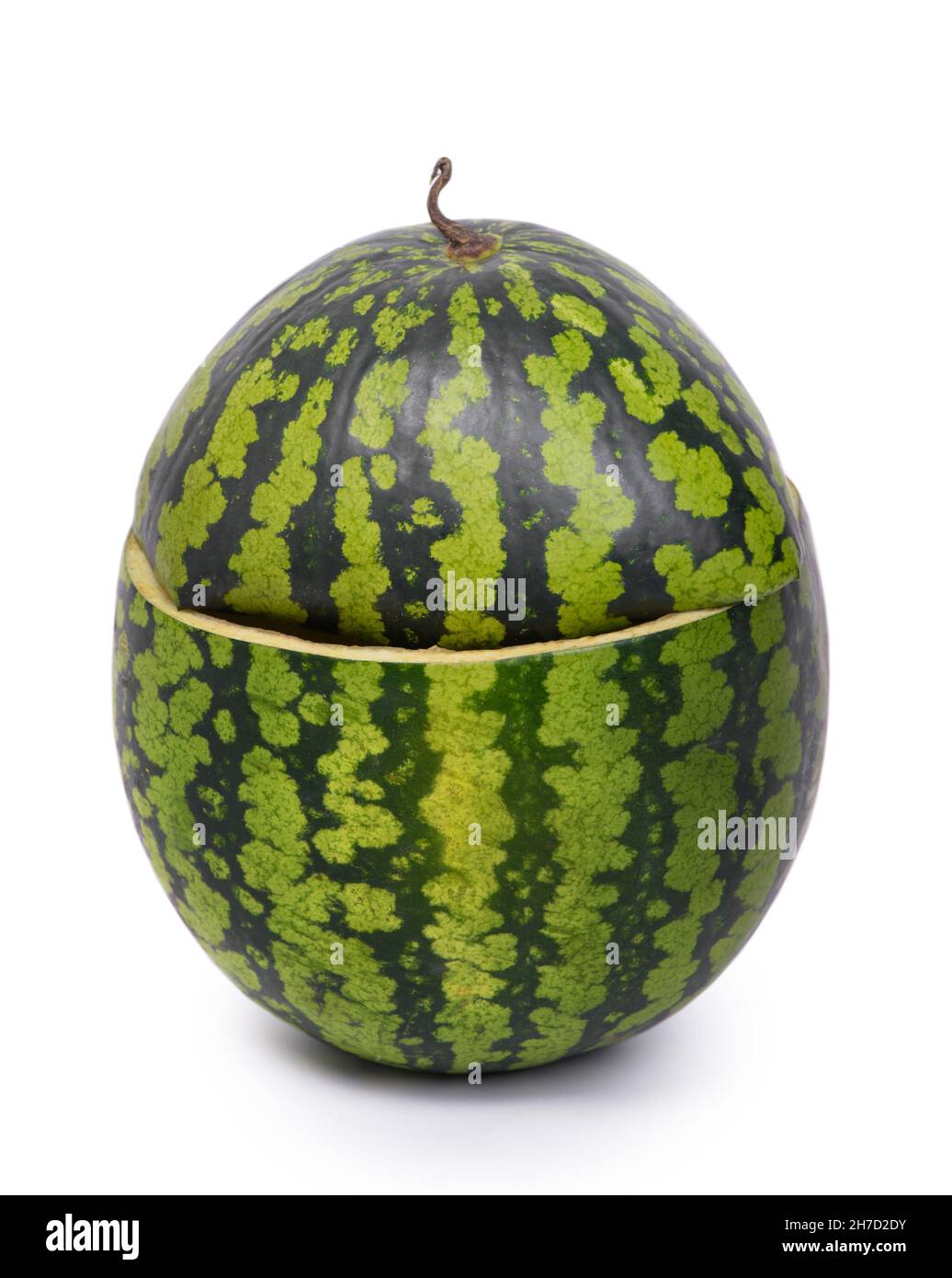 Hollow watermelon with empty peel isolated over white background Stock ...
