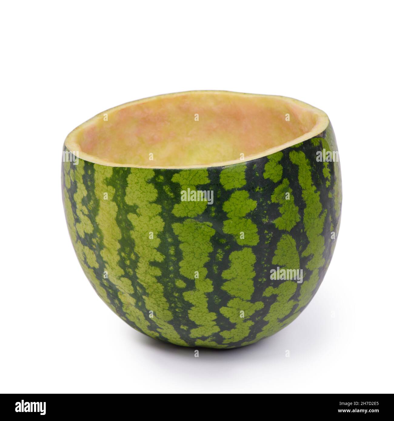 Hollow watermelon with empty peel isolated over white background Stock ...