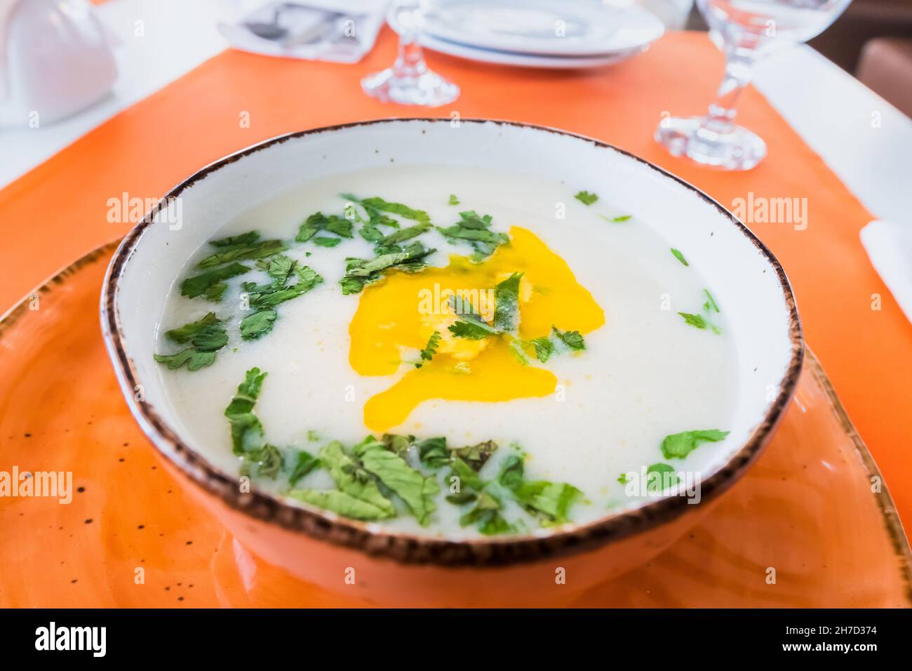 A traditional Armenian dish is spas soup made from fermented yogurt or ...