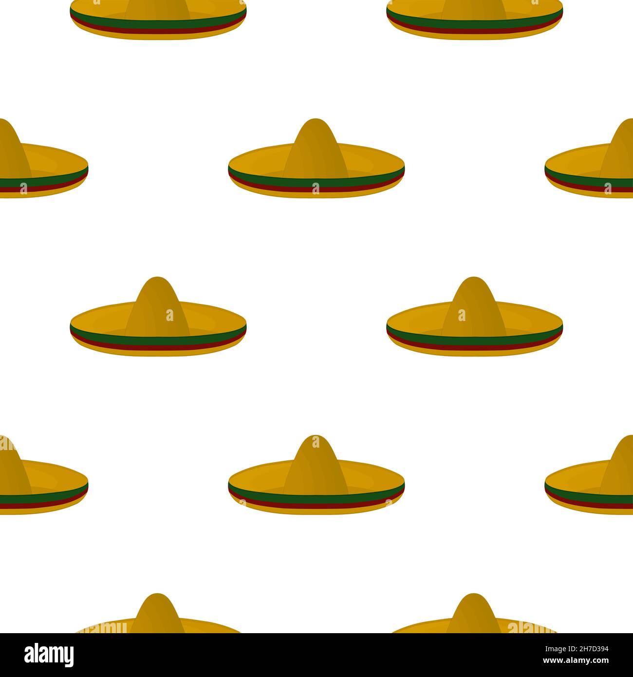 Pattern mexican hats sombrero, beautiful caps in white background. Caps ...