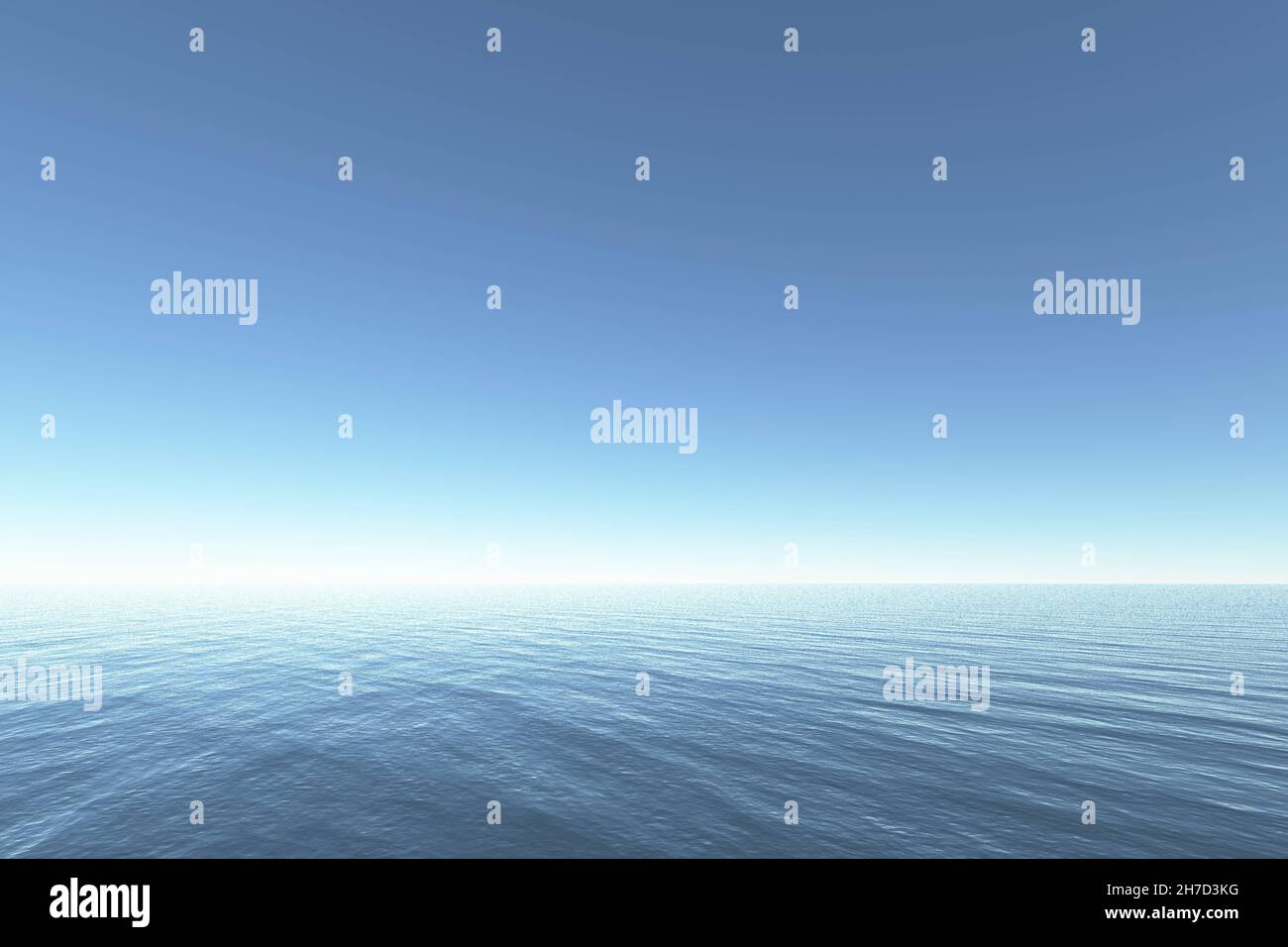 Endless sea or blue ocean 3D illustration natural background Stock ...