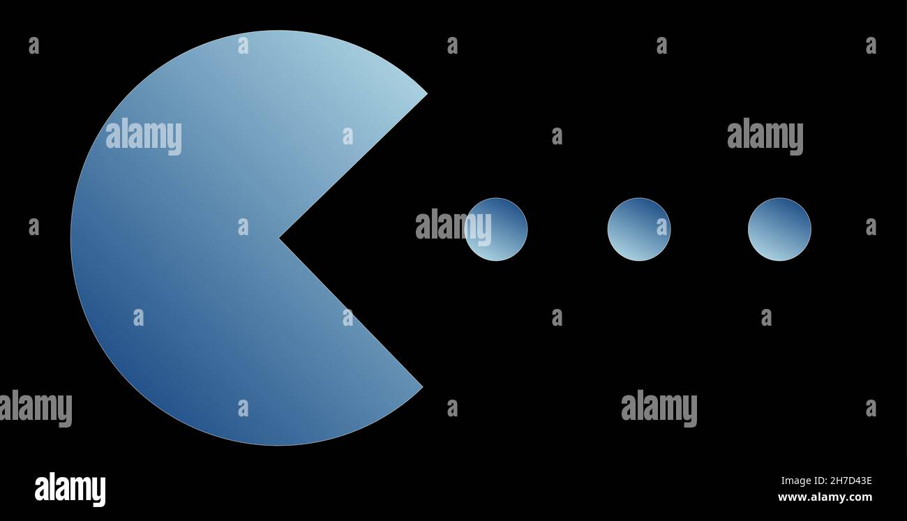 Blue character from the old arcade game illustration Stock Photo - Alamy