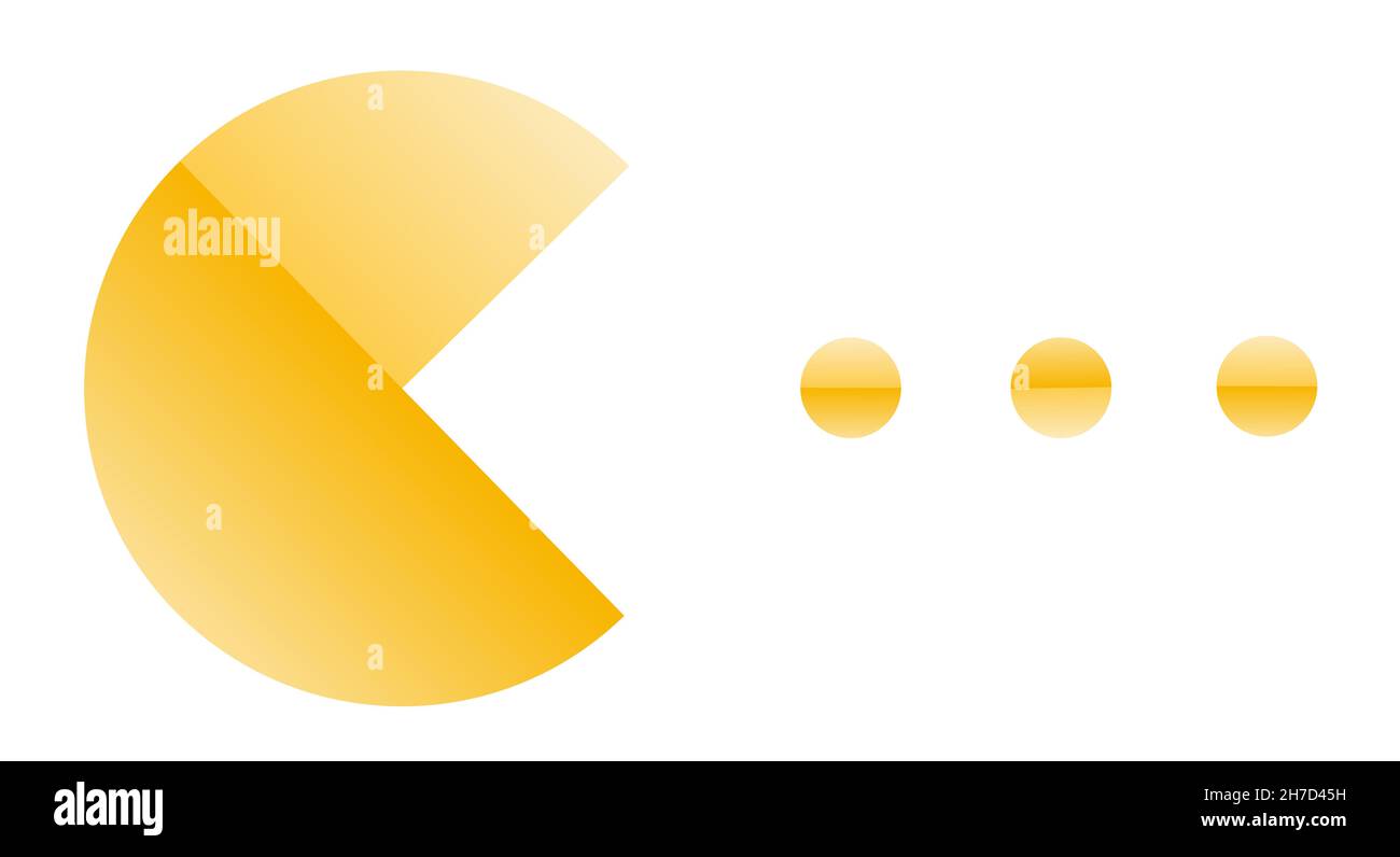 Old arcade computer game character isolated over white background ...