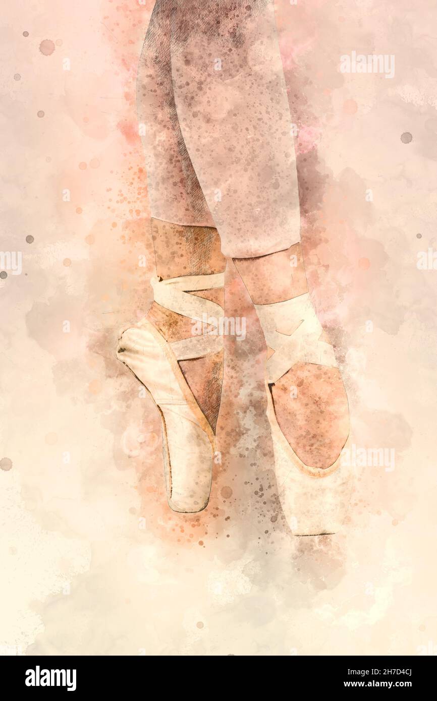 Female Ballet Dancer balances on her toes Stock Photo - Alamy