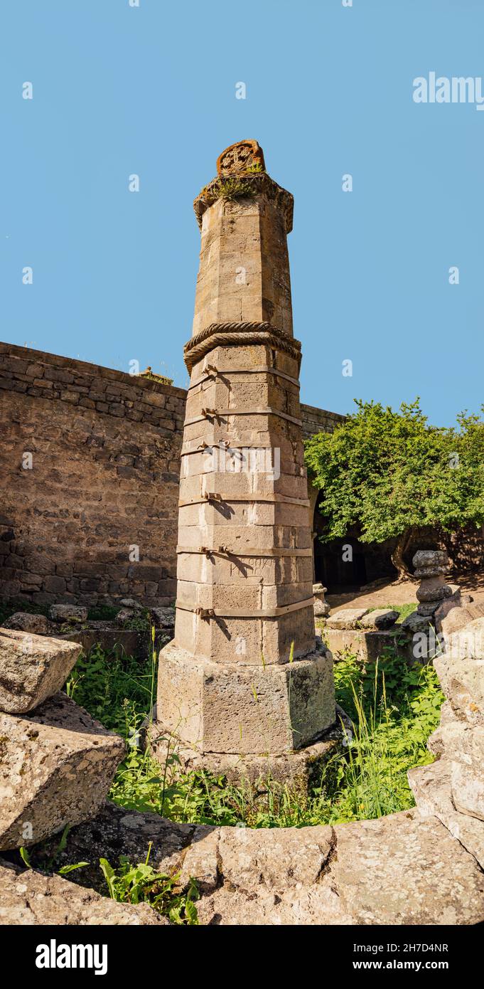 Famous pillar in the Tatev Monastery (Armenia), dedicated to the Holy ...