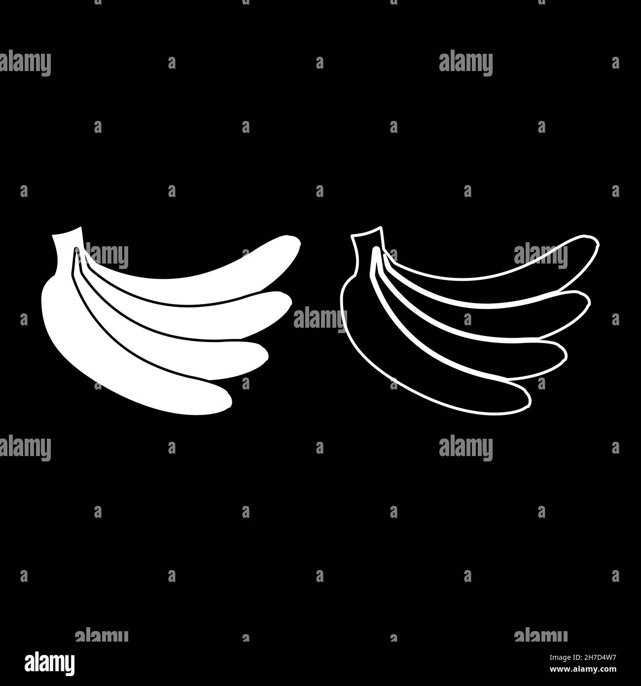 Bunch of bananas icon white color vector illustration flat style simple ... Bunch of bananas icon white color vector illustration flat style simple ...
