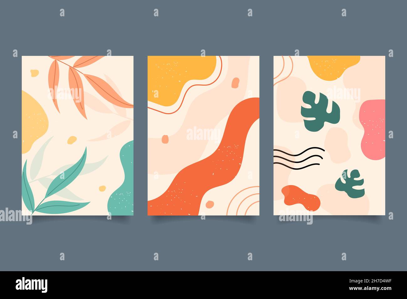 Abstract backgrounds collection. Hand drawn various shapes and doodle ...
