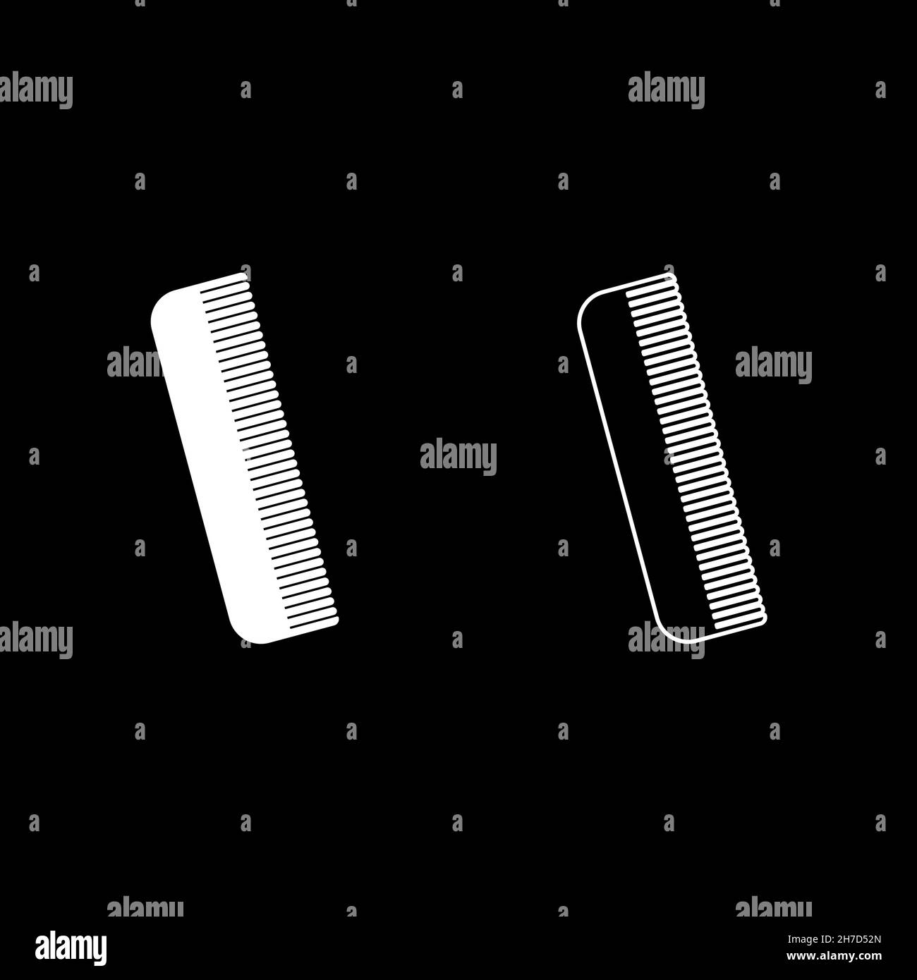 Comb icon white color vector illustration flat style simple image set ...