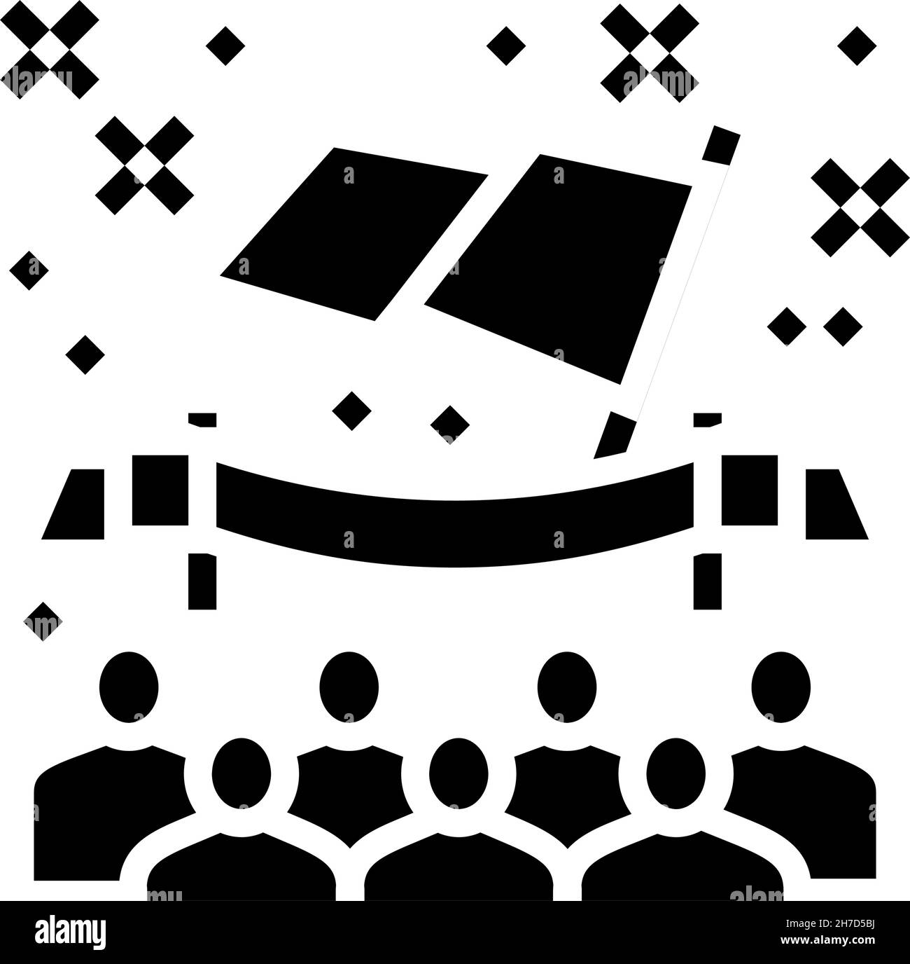 independence day celebration parade glyph icon vector illustration ...