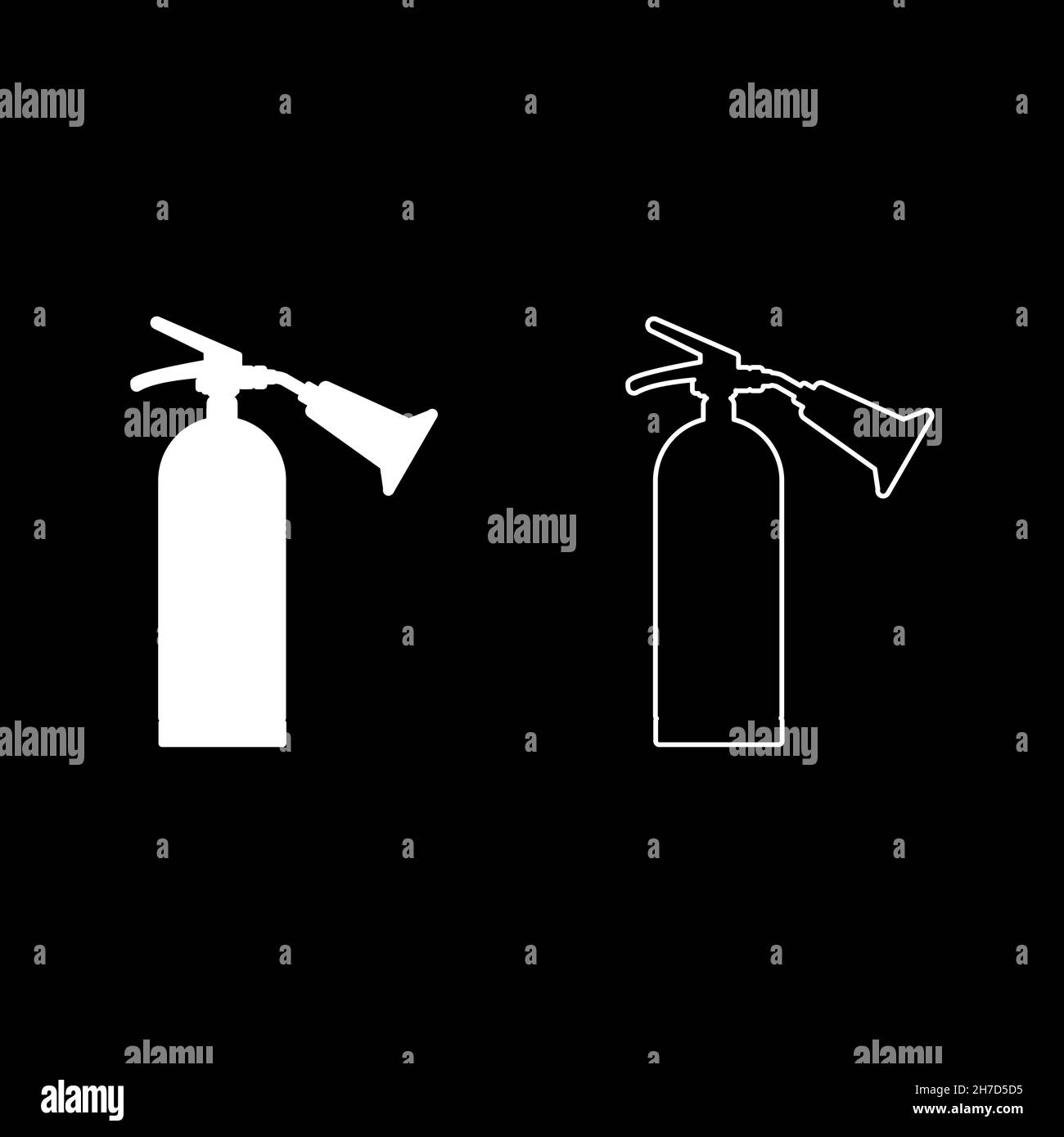 Fire extinguisher icon white color vector illustration flat style ...