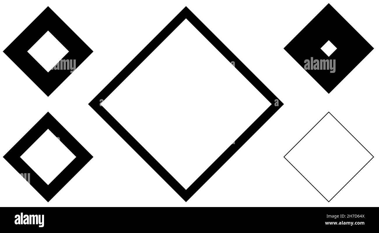 Simple cube and rhombus shapes illustration, icons set Stock Photo - Alamy