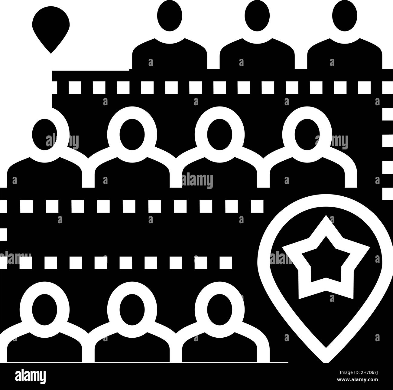 route and direction of parade glyph icon vector illustration Stock ...