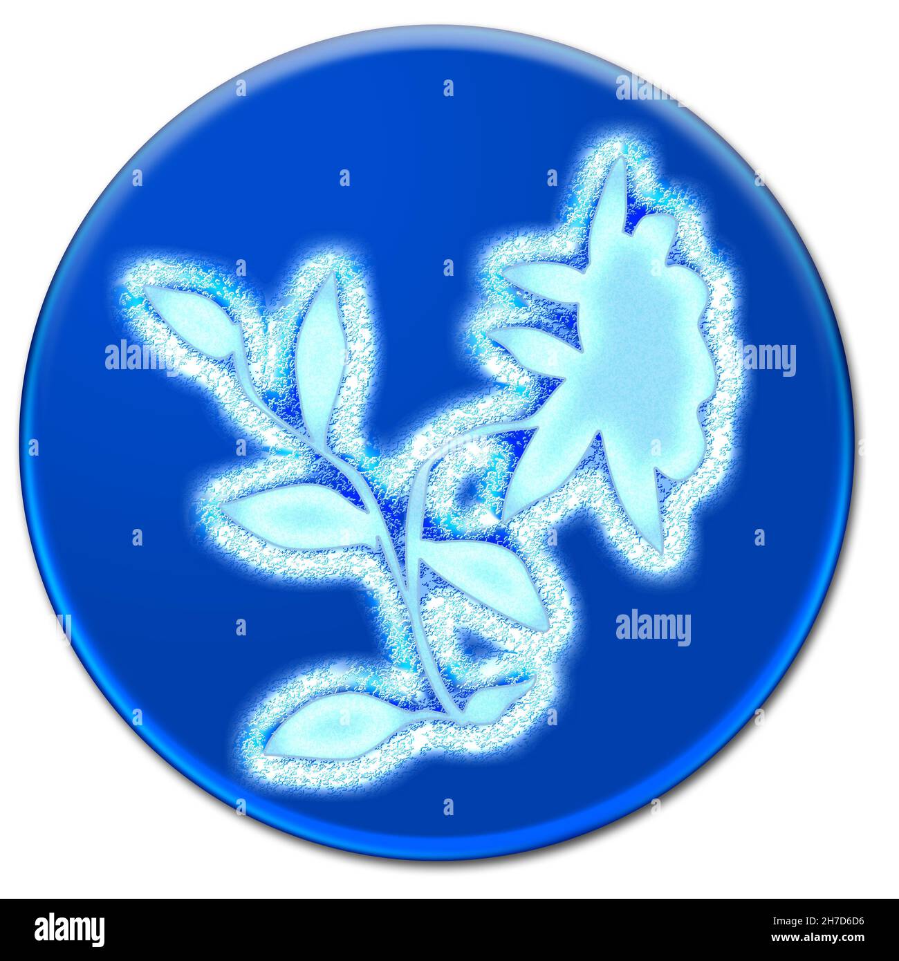 Frozen flower illustration isolated over white background Stock Photo ...