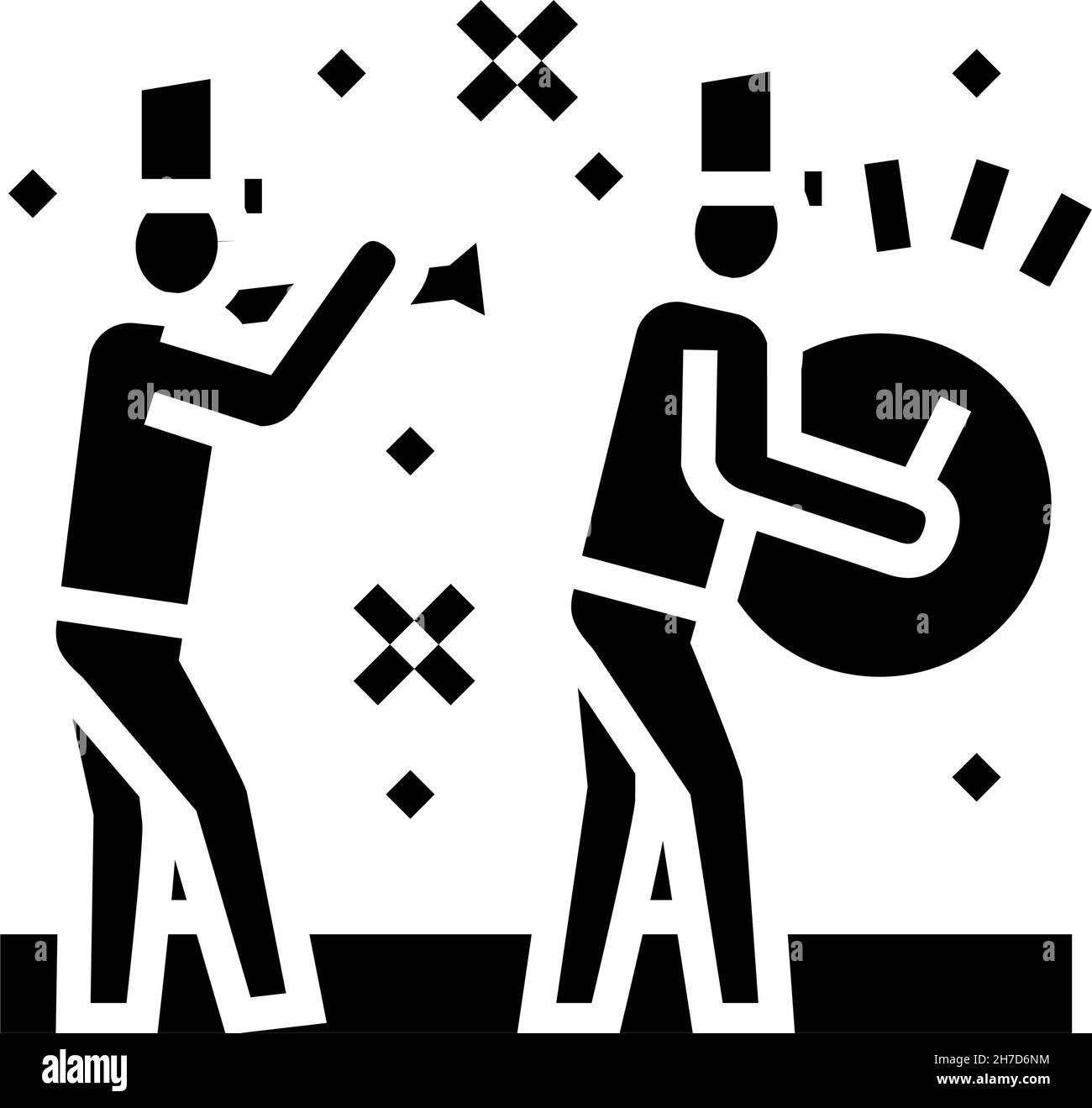 orchestra playing music on parade glyph icon vector illustration Stock ...