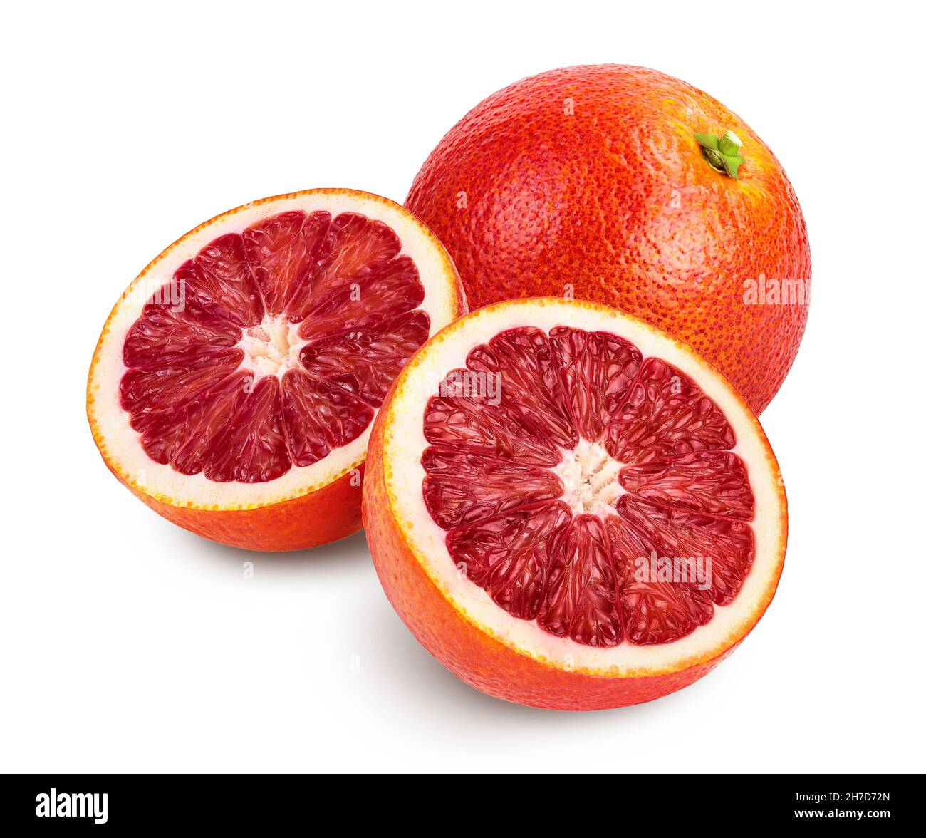 Blood red oranges isolated on white background with clipping path and ...