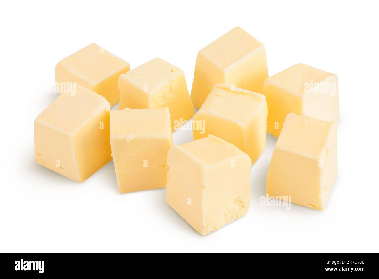 butter cube isolated on white background with clipping path and full ...