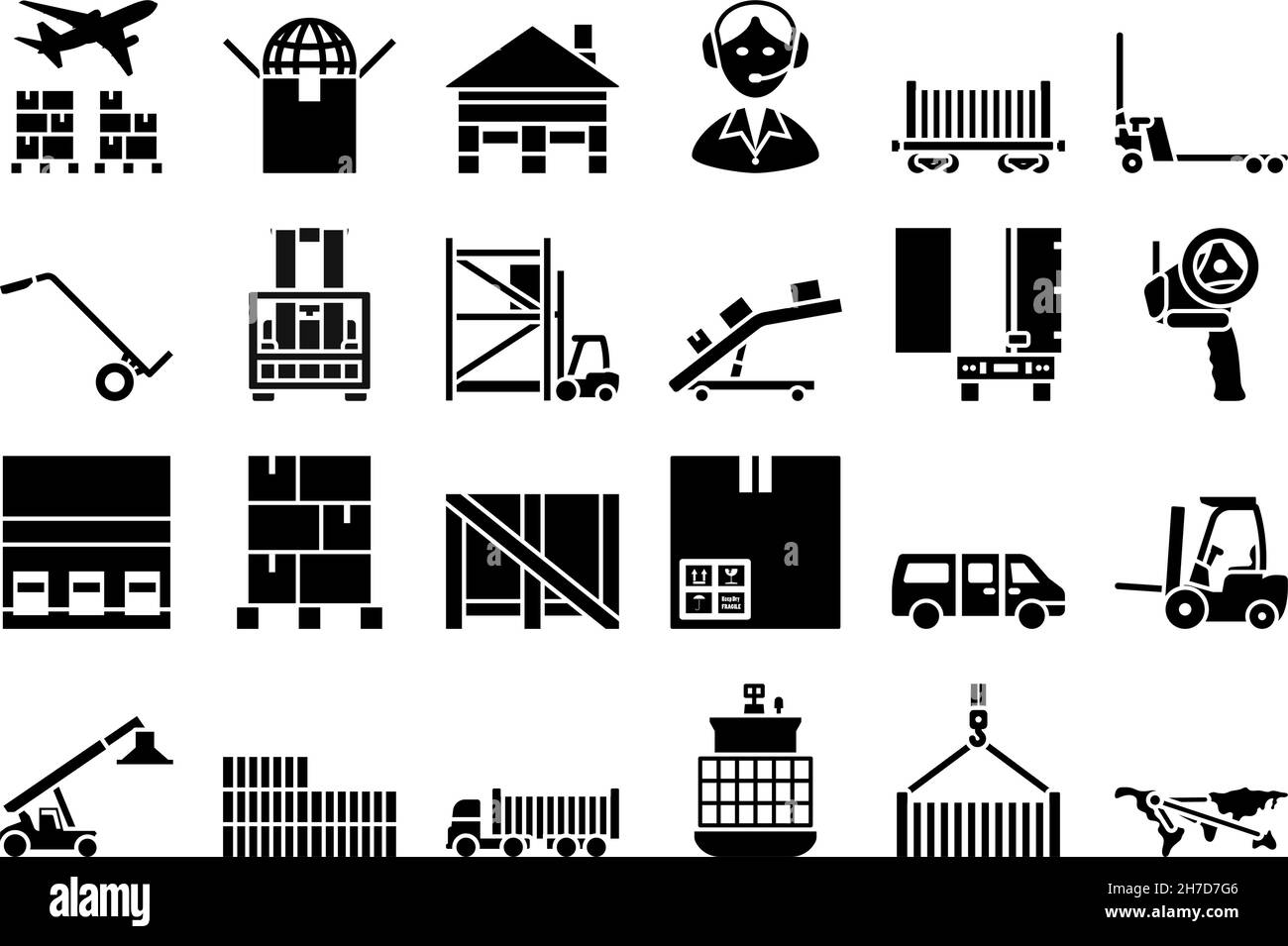 Logistics Icon Set. Fully editable vector illustration. Text expanded ...