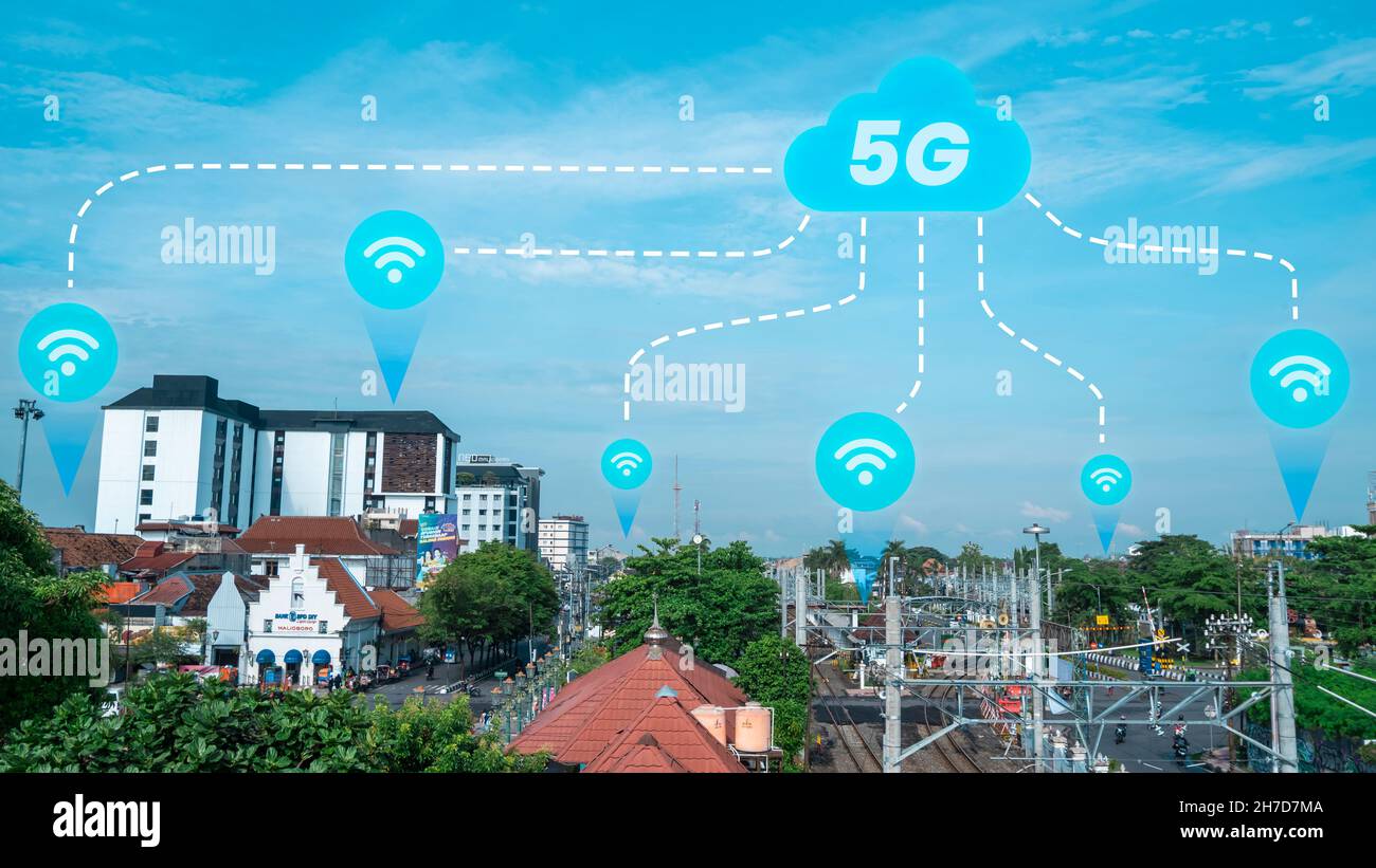 Yogyakarta, Indonesia - Nov 19, 2021: Yogyakarta city landscape as a ...
