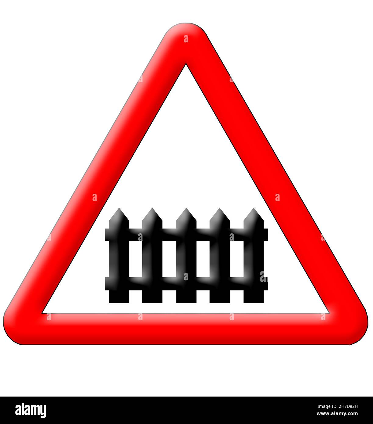 Railway traffic sign isolated over white background Stock Photo - Alamy