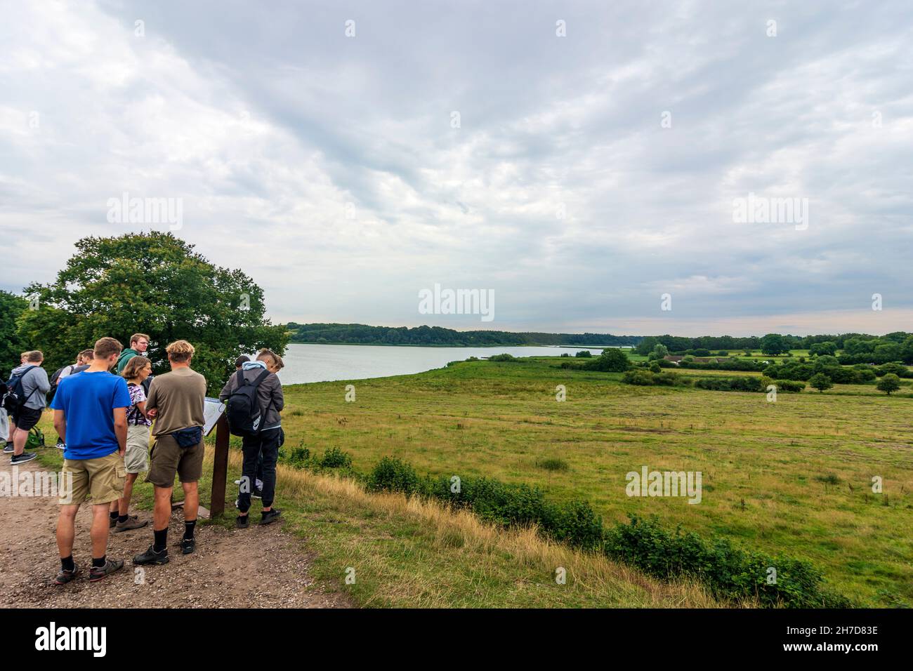 Busdorf: lake Haddebyer Noor, view to Hedeby Viking Museum in ...