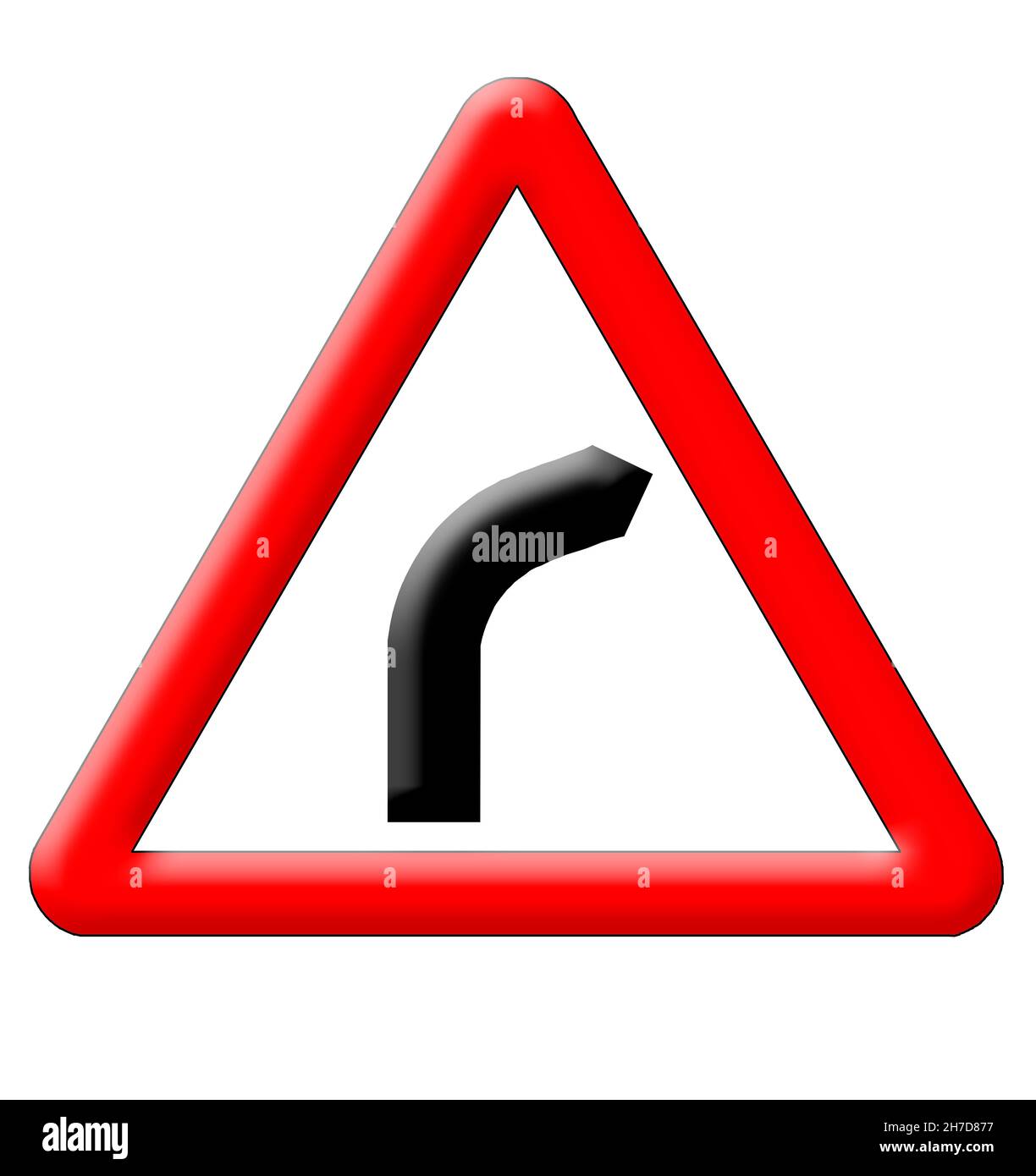 Dangerous turn traffic sign isolated over white background Stock Photo ...