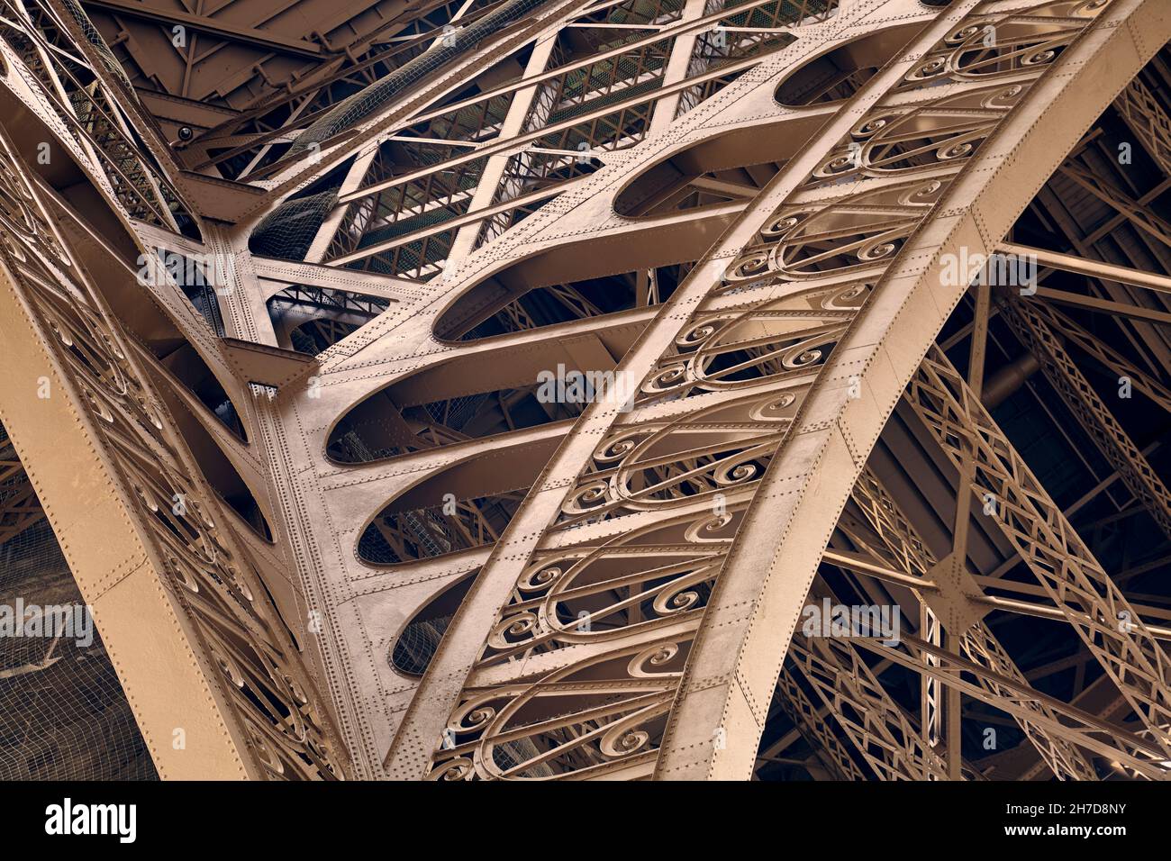 Eiffel Tower arch detail, Paris, France Stock Photo - Alamy