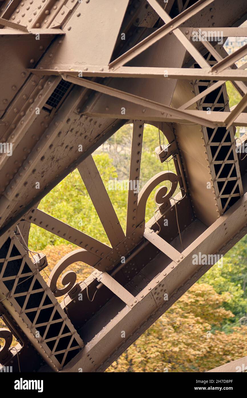 Eiffel Tower arch detail, Paris, France Stock Photo - Alamy