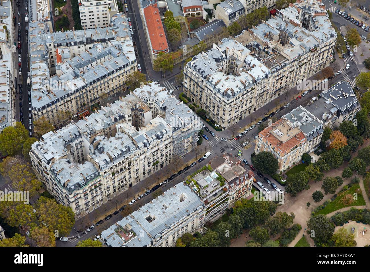Paris City blocks seen from the Eiffel Tower Stock Photo - Alamy