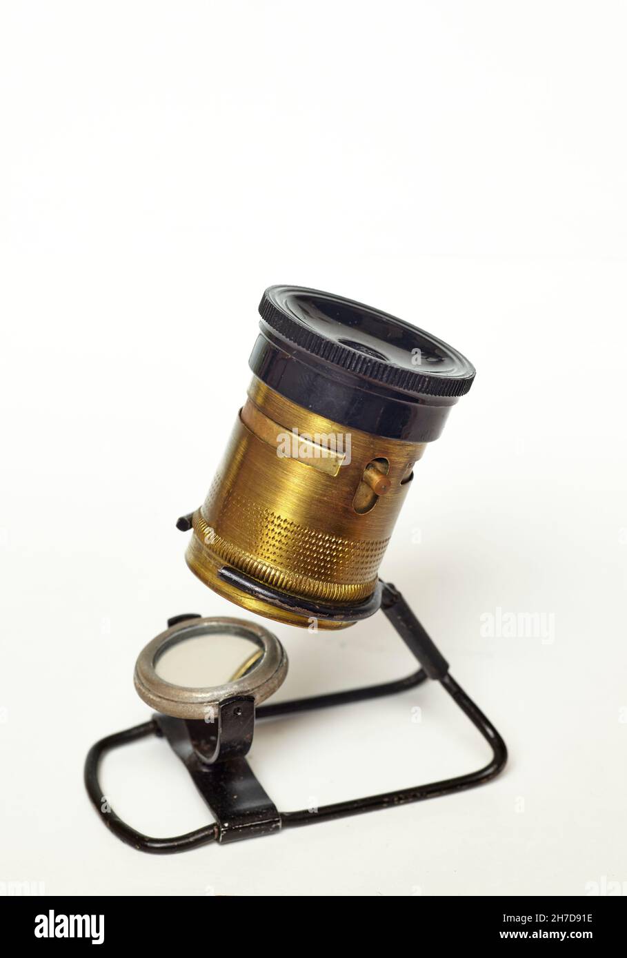 Vintage pocket brass microscope Stock Photo - Alamy