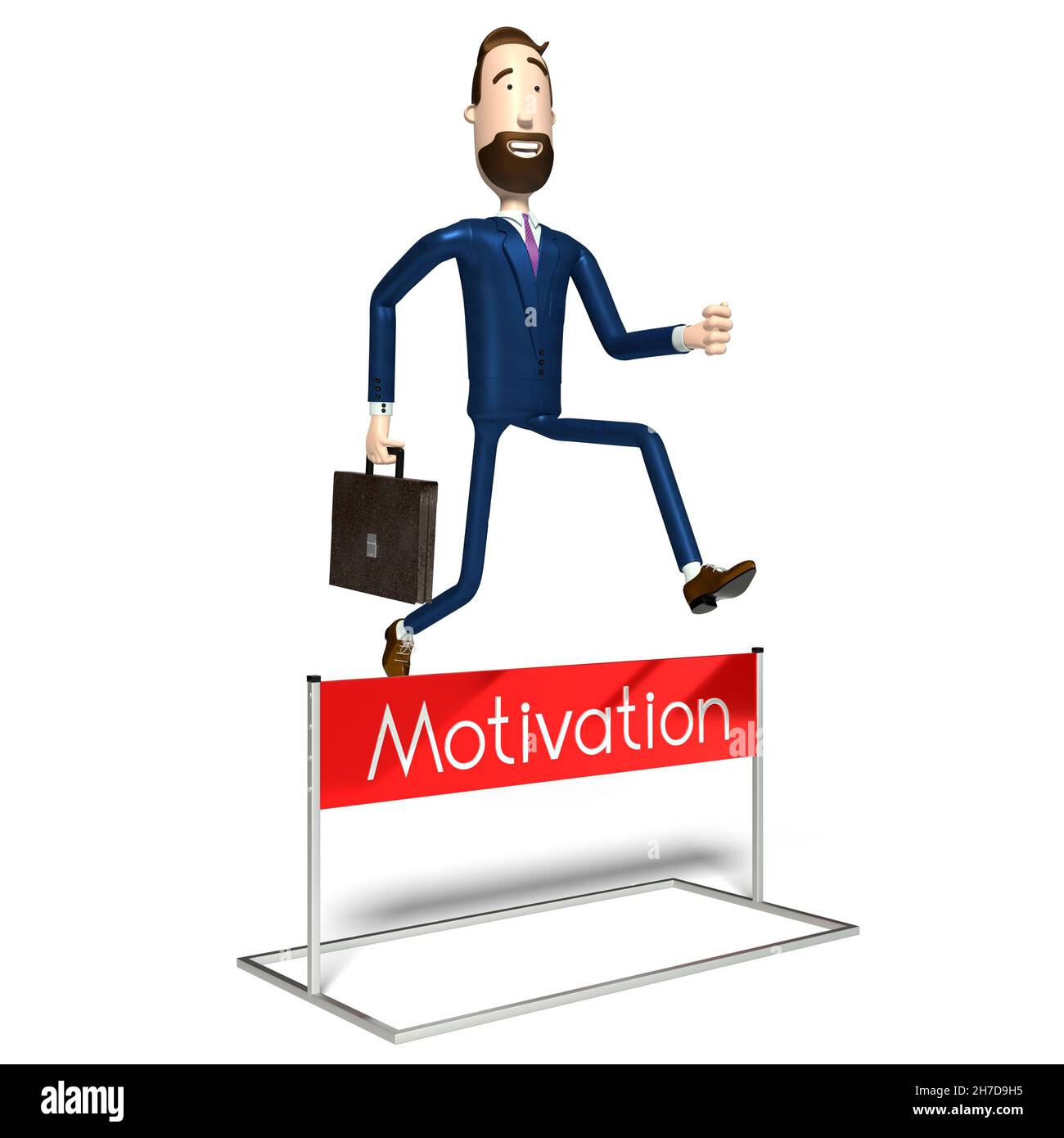 Hipster cartoon character businessman jumps over an obstacle ...