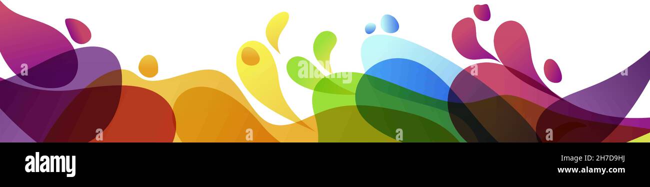 banner with water, splash and waves in vector abstract shape Stock ...
