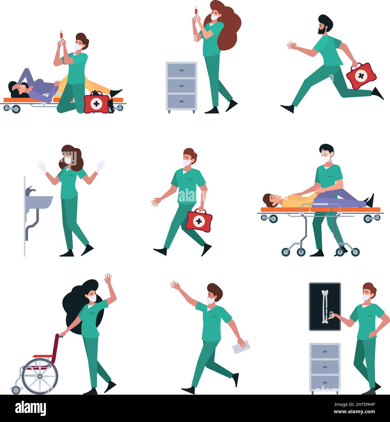 Paramedic helping man Stock Vector Images - Alamy