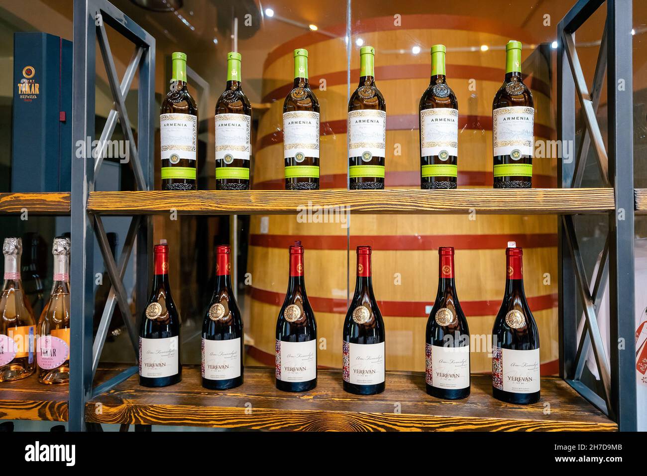 18 May 2021, Armenia Wine factory, Armenia: A collection of brand wines ...